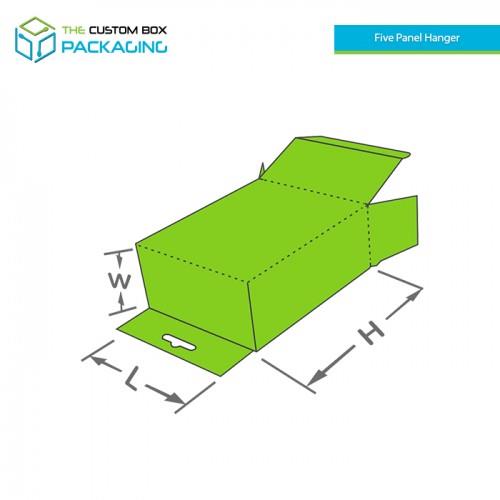 Custom Printed Five Panel Hanger Boxes with Logo | The Custom Box Packaging